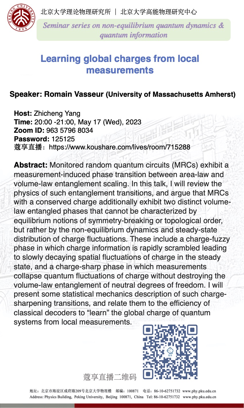 Lecture Learning Global Charges From Local Measurements Lecture Learning Global Charges From Local Measurements